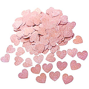 Rose Gold Wedding Party Love Heart Table Confetti - Valentines Party Table Scatter Confetti Bridal Shower Engagement Bachelorette Party Favors Confetti Decorations, 200pc
