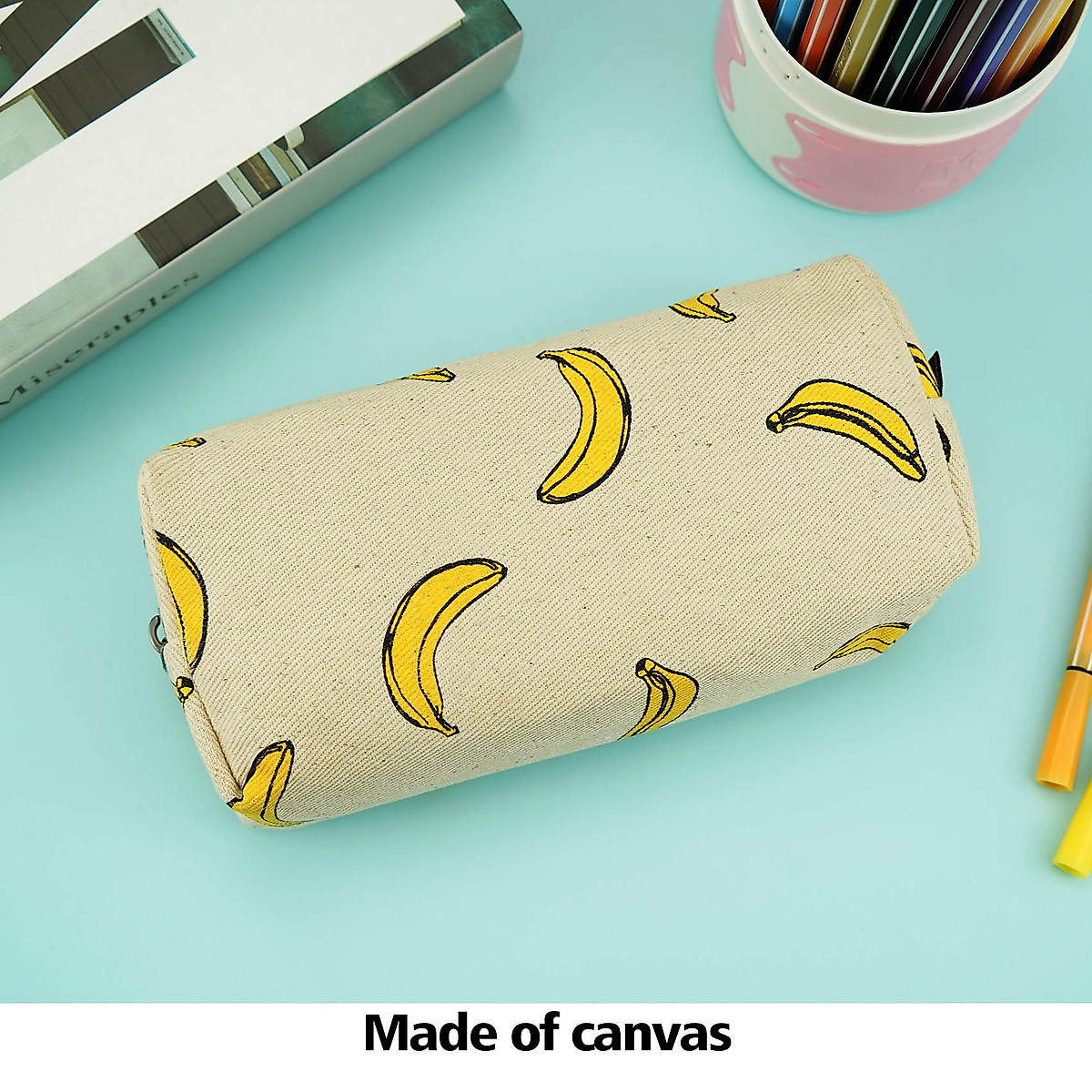 LParkin Cute banana Pencil Case Pouch Teacher Gift Gadget Bag Make Up Case Cosmetic Bag Stationary Kawaii Pencil Box