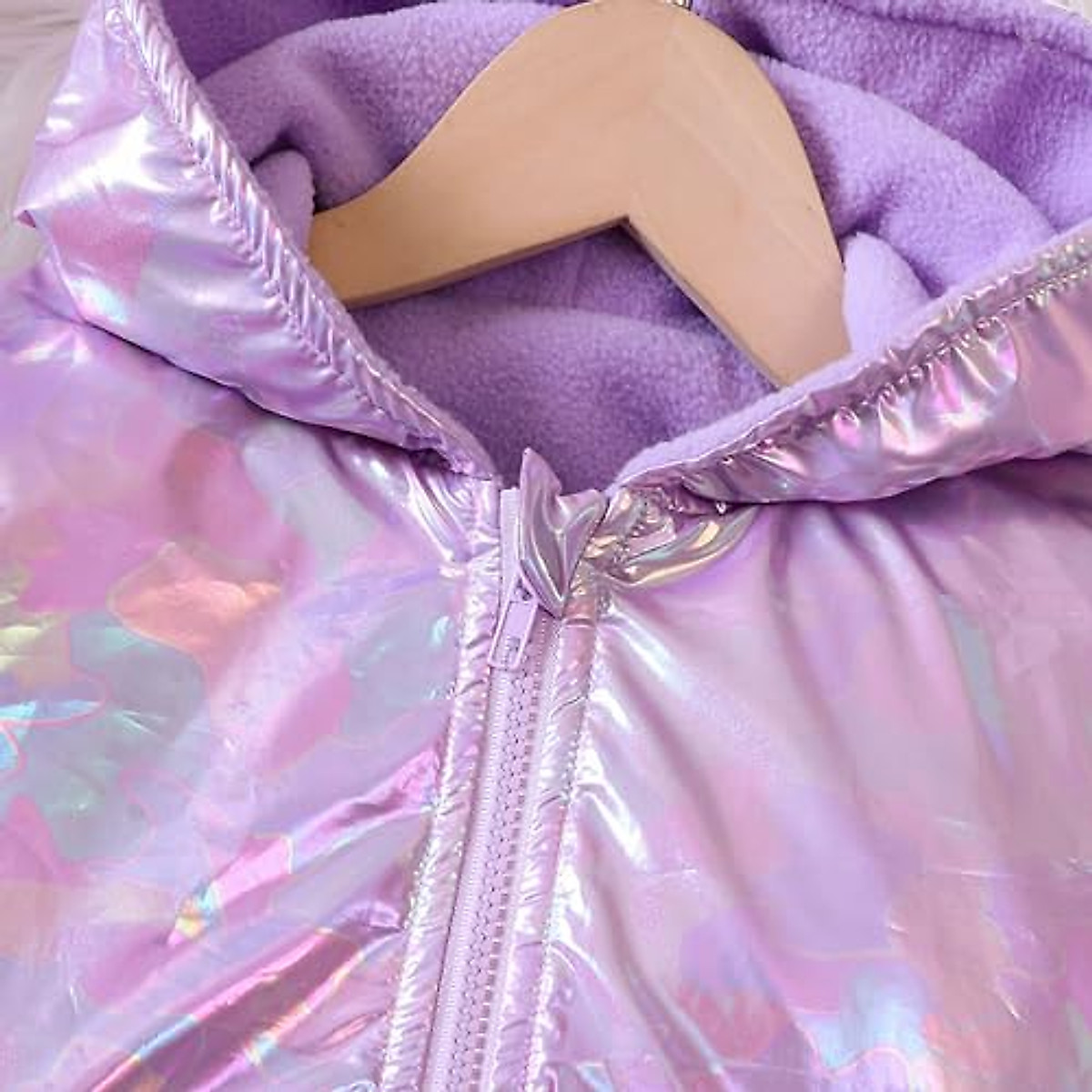 Girls Little Long Quilted Padded Light Puffer Coat Winter Coat with Soft Mini Fur Lining Newborn Winter Soft Warm Jacket