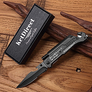 KetDirect Personalized Engraved Folding Knife for Boyfriend Husband from Girlfriend Wife - for Anniversary Christmas Birthday Valentines Thanksgiving - Mens Pocket Knives for Camping Fishing Hunting