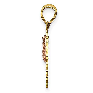 IceCarats 14K Two Tone Gold Quinceanera 15 Years Old Birthday Our Lady of Guadalupe Virgin Mary Necklace Virgencita Maria Rosa Pendant Catholic Christian Holy Mother Medallion Charm Only