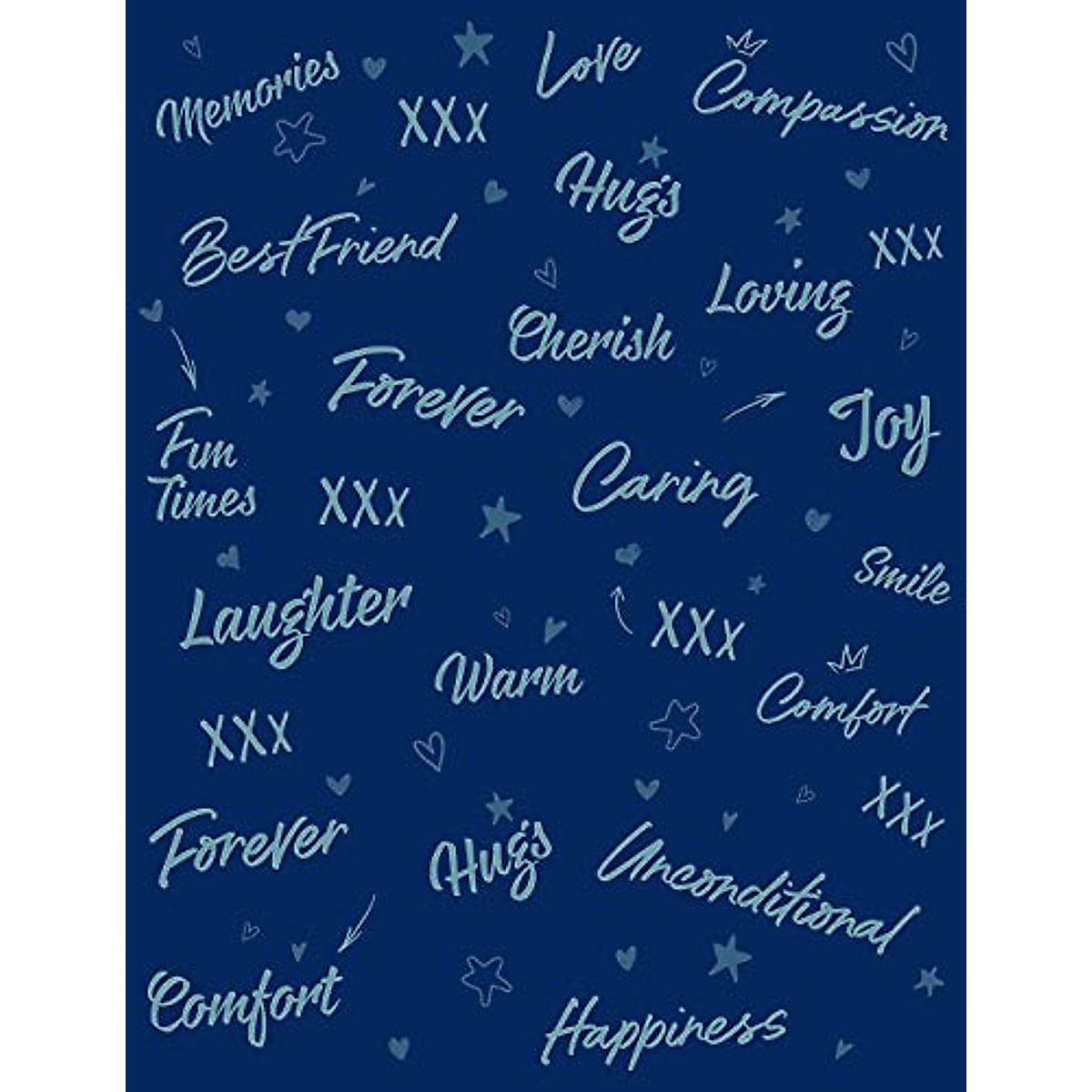 Chanasya Friends Forever Gift Throw Blanket - Super Soft Plush Fleece Laugh Hug Smile Joy Comfort Love Memories Best Friend Forever Gift Throw- for Women Men (50x65 Inches) - Blue Blanket