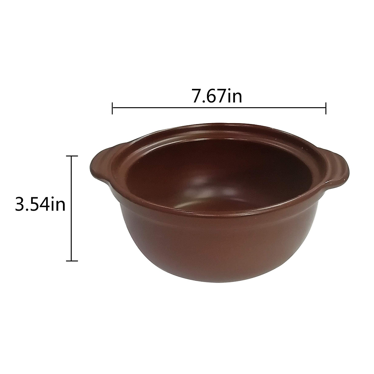 Korean Premium Cartoon Pattern Ceramic Brown Casserole Clay Pot with Lid,For Cooking Hot Pot Dolsot Bibimbap and Soup (8in,44oz)