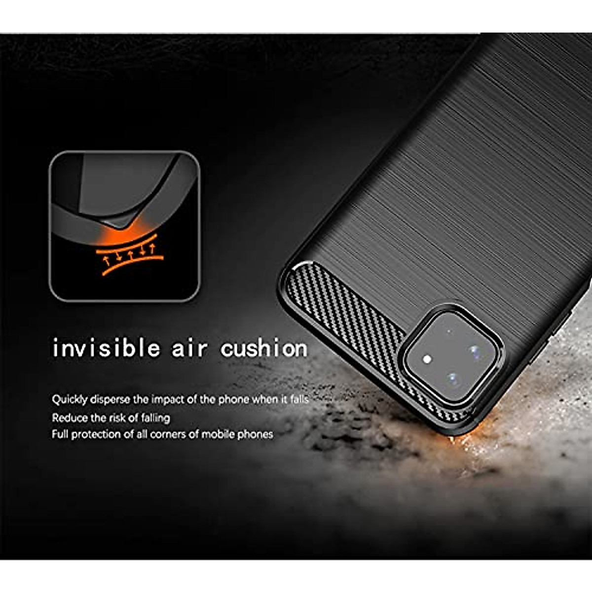 M MAIKEZI Samsung A22 5G case,Galaxy A22 5G case,with HD Screen Protector, Soft TPU Slim Fashion Non-Slip Protective Phone Case Cover for Samsung Galaxy A22 5G (Black Brushed TPU)