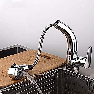 TECKI Kitchen Taps Kitchen Tap Faucet Brass Pull Out Sink Faucet Bathroom Sink Taps 2 Ways Water Outlet for Washing Cold Hot Water Bath Mixer