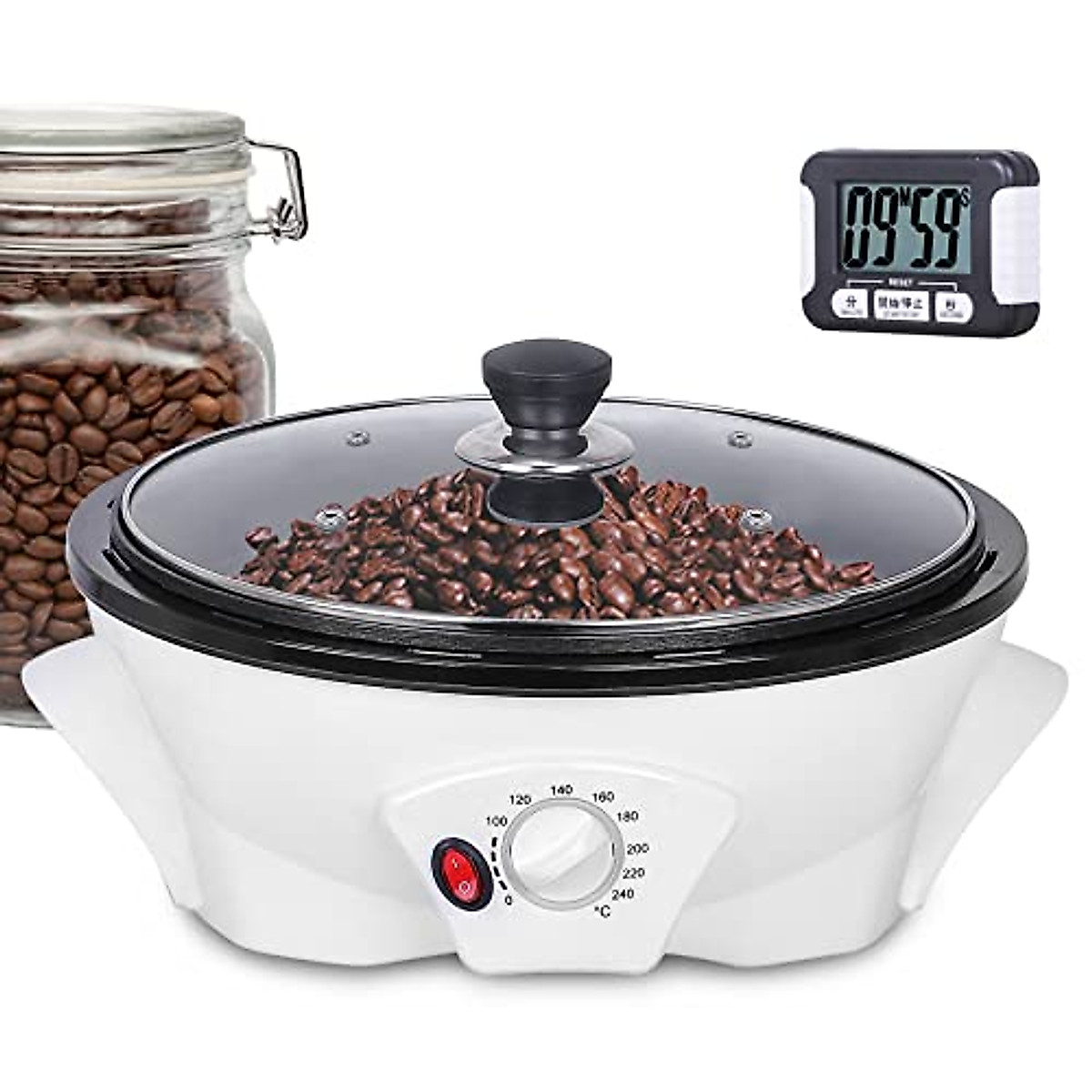 Household Coffee Roasters Machine Electric Coffee Beans Roaster for Cafe Shop Home Use 500g/1.1lb (Upgrade 110V-120V)