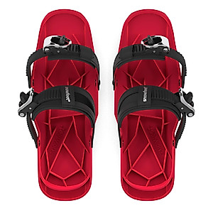 Snowfeet - Mini Short Ski Skates for Snow | Skis for Winter Shoes | Short Snowskates Snowblades Skiboards | The Real Original (RED)
