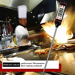 Balepha Digital Meat Thermometer Instant Read Cooking Thermometer for Grilling BBQ Bath Water With LCD Sreen Long Probe(5.9inch)