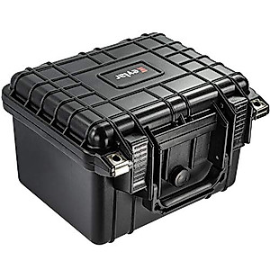 Eylar Small 10.62" Deep Gear, Equipment, Hard Camera Case Waterproof with Foam (Black) TSA Standards