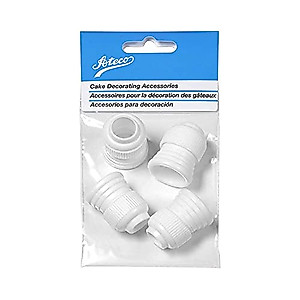 Ateco Standard Plastic Couplers, for Use Cake Decorating Tubes and Bags, Set of 4, 4 Count, White