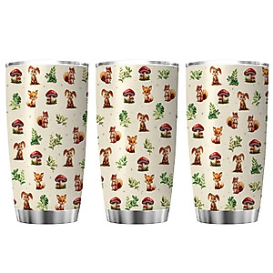 Forest Animal Fox Squirrel Rabbit Insulated Travel Tumblers,Stainless Steel Vacuum Insulated Tumblers,20oz Tumbler with Lid,Travel Coffee Mug for Home Office Outdoor Ice Drinks and Hot Beverage
