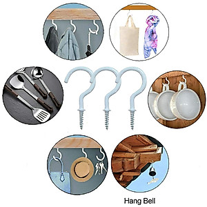 Pack of 24 Cup Hook Metal Ceiling Hooks, Household Screw-in Utility Storage Hook (White, 1-1/2in)