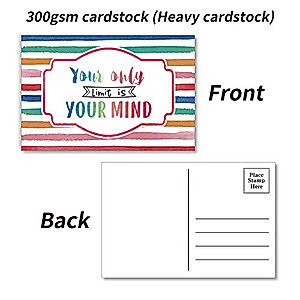 30 Pcs Watercolor Motivational Postcard Teacher for Students, Inspirational Postcards for Kids, Positive Encouragement Themed Blank Quote Cards, Note Postcard for Classroom School