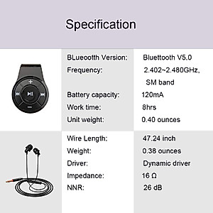Bluetooth Receiver with Clip for Headphones, rollingstone Wireless Audio Adapter for Car Kit and Home Audio, 3.5mm Jack,Headset (Bluetooth Receiver & Headset Combo)