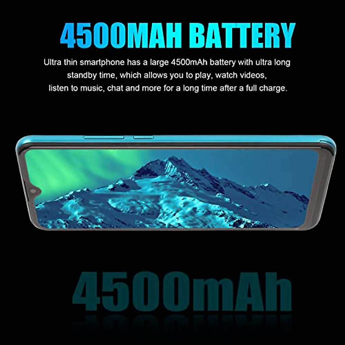 FOTABPYTI Smart Phone, Face Recognition 3 Card Slots 6.5 Inch Cell Phone 5MP Front 13MP Rear Camera 100-240V Ultra Thin MT6580 CPU Processor for Android 10 for Adults (US Plug)
