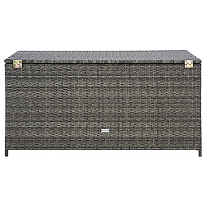 SAFAVIEH Outdoor Collection Oliveira Grey/White Cushion Box