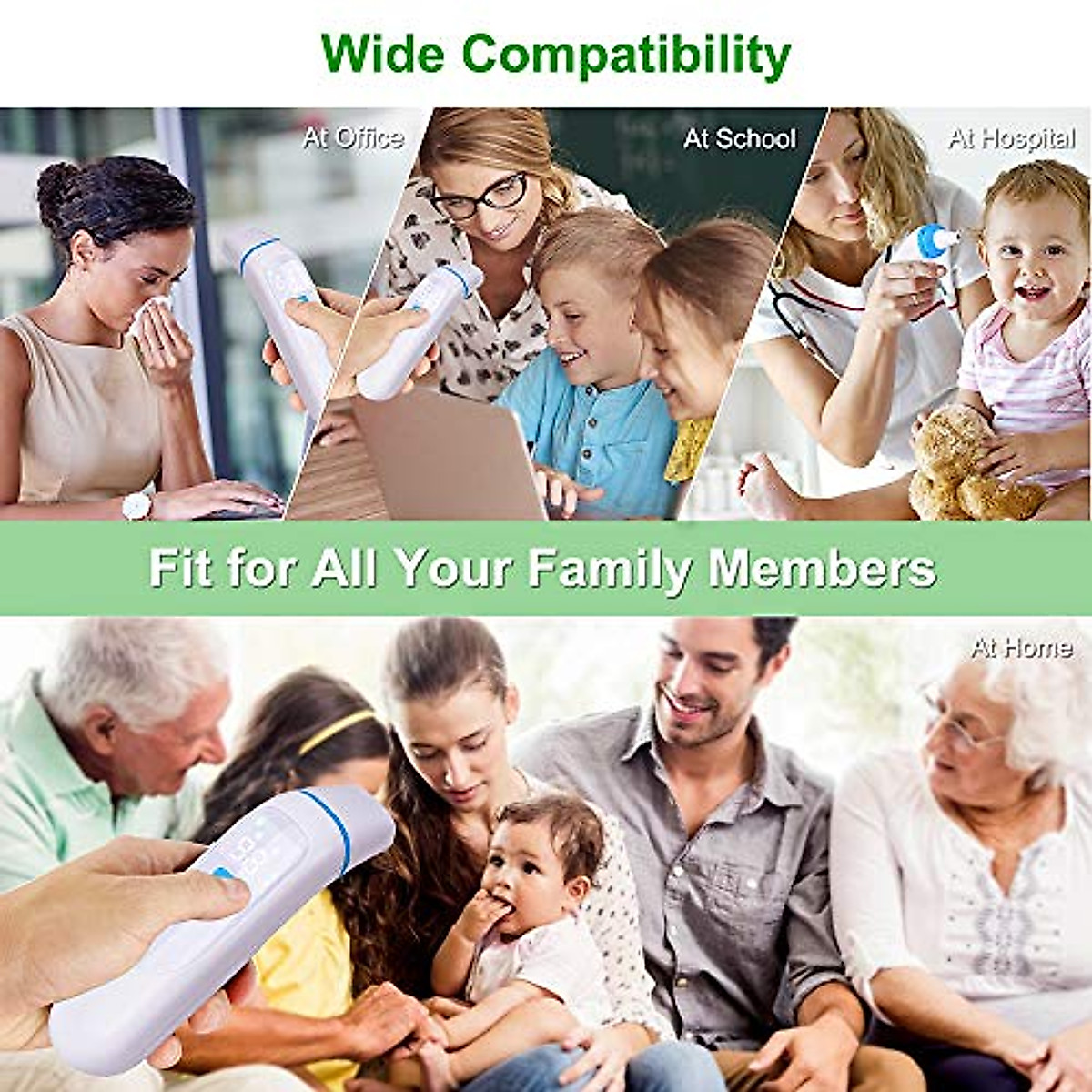 Digital Infrared Ear Thermometer for Adults and Kids Baby Babies Toddlers Forehead Basal Fever Instant Read Thermometers for Humans, Home with Fever Alarm, LED Display and Memory Function
