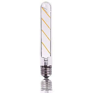 DC 12V LOW VOLTAG E26 Medium Base T30 Glass Tube Lamp 7.2" Tubular LED Filament Light Bulb Vintage Retro JDD Antique Nostalgic Classic Edison Home Accent Interior Lighting - 2700K Warm White, 4 Watt