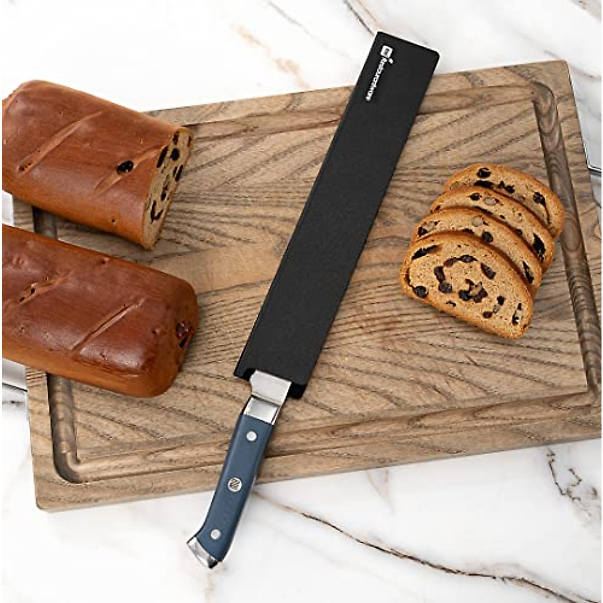 Restaurantware Sensei 12 x 2 Inch Knife Sleeve, 1 BPA-Free Knife Protector - Fits Chef Knife, Felt Lining, Black Plastic Knife Blade Guard, Durable, Cut-Proof