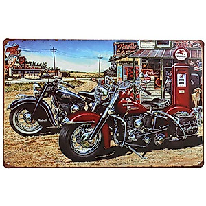 OTARTU 8x12'' Retro Vintage Motorcycle Tin Sign Plate Wall Plaque Decor,Coffee Shop Bar Decor (1268)