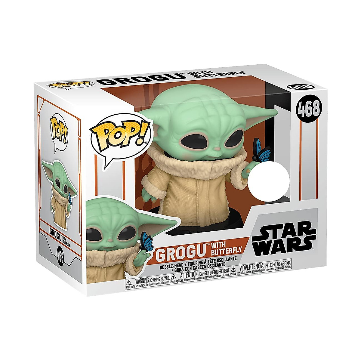 POP Funko Star Wars The Mandalorian The Child Grogu with Butterfly 468 Exclusive Bobblehead