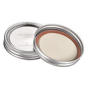 uxcell Canning Lids, 12 Sets - Tinplate Split-Type Mason Jar Lids and Bands Wide Mouth with Date Leak Proof Fits Storage Cover (Silver)