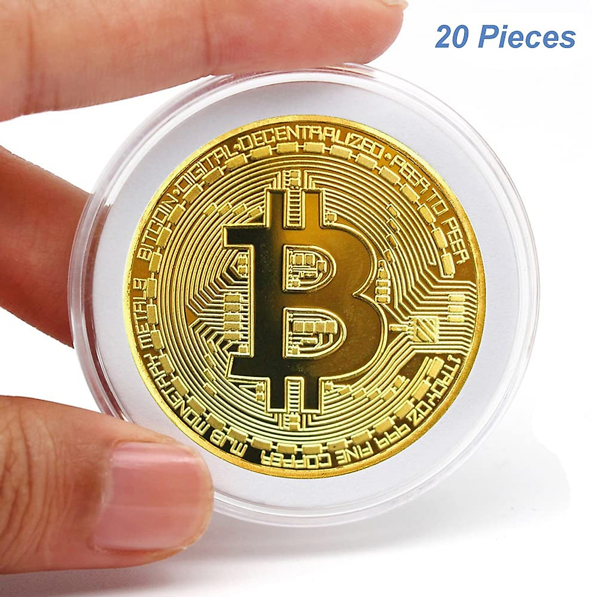 20 Pcs Clear Plastic Coin Capsules, Coin Collection Case of 5 Size with Adjustable Gasket for Coin Collection American Silver Eagle Liberty Coin &JFK Half Dollar &Bitcoin | 19/21/25/30/40mm