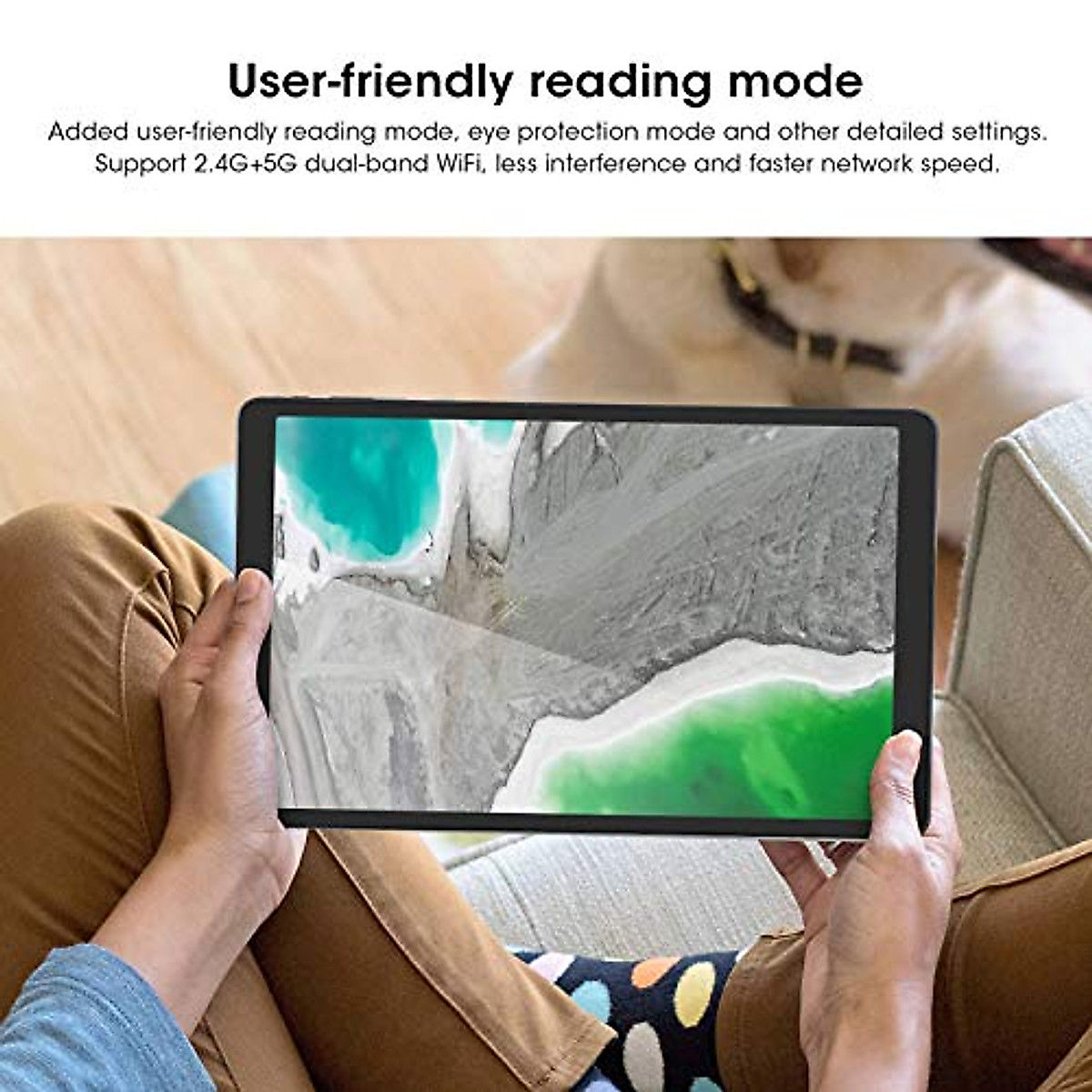 ASHATA IPlay20 Pro 10.1 Tablet, 6GB RAM 128GB ROM SC9863A, 10 Point Touch, Support 2.4G+5G Dual Band WiFi, with 8 Core CPU Processor, 4G Network Tablet PC for Android 10 (US Plug)