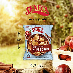 Seneca Cinnamon Apple Chips | Made from Fresh Apples | 100% Red Delicious Apples | Yakima Valley Orchards | Real Cinnamon | Crisped Apple Perfection | Foil Fresh Bag | 0.7 ounce (Pack of 24)