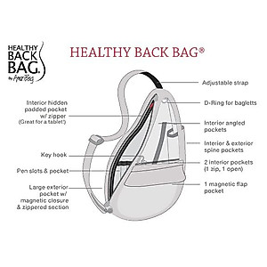 AmeriBag Classic Leather Healthy Back Bag Extra Small (Grey)