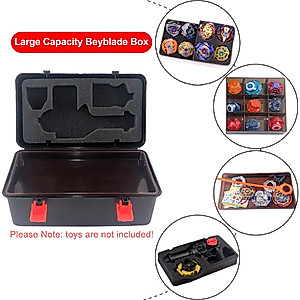 Battle Tops Case, Storage Case, Durable Plastic Carrying Box Compatible with Beyblade Burst Gyro Launcher Accessories with Carrying Handle