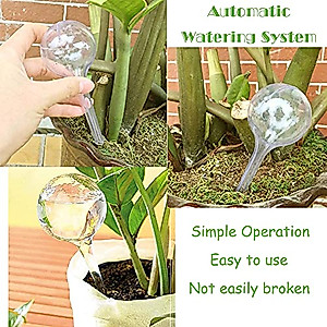 Qiuttnqn 10 Pcs Clear Plant Watering Bulbs,Plastic Automatic Watering System for Plants,Garden Water Device for Plant Indoor Outdoor