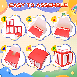 6 Pcs ABC and 123 Friend Street Party Decoration 30 x 30 cm Alphabet Graduation Back to School Party Favor Balloon Box Toy Inspire Birthday Party Decor for School Celebration Shower (ABC and 123)