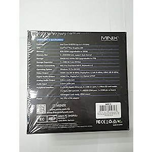 MINIX NGC-5, Intel i5-8279U Mini PC 8GB/256GB M.2 NVMe SSD, Triple 4K @ 60Hz Display/HDMI 2.0/ USB-C/DP/2xGigabit Ethernet/4USB 3.1. Support 4G LTE, SSD (SATA), Auto Power On