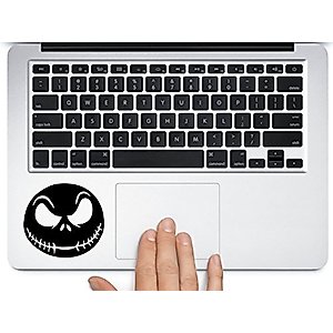 Jack Skellington Face Nightmare Before Xmas Halloween Art for Laptop Toolbox Helmet Cup Die Cut Vinyl Decal Sticker (Black, 3.5")