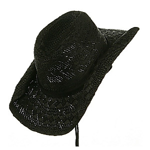 MG Ladies Toyo Straw Cowboy Hat Black