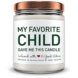 Mom Candle Gifts for Mothers Day or Birthday, Mint Sugar Candle Company 9 oz Soy Wax Candle with Floral Blossom Aroma, Made in The USA, Funny Unique Cute Moms Gift Ideas from Daughter or Son