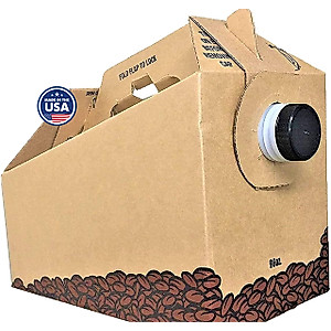 Decony 160 Oz. Disposable Coffee Carriers with handle Paper Coffee Carrier Server coffee to go Beverage on the Move 160 oz. Insulated Pop, Fill & Go coffee take out container! - 5 boxes