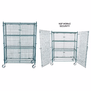 NSF Mobile Green Wire Security Cage Kit - 18 inch x 48 inch x 69 inch