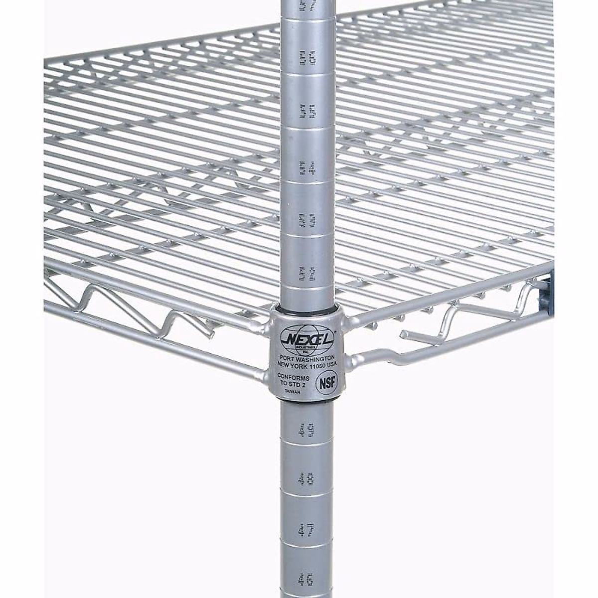 Nexel Poly-Z-Brite Adjustable Wire Shelving Unit, 4 Tier, Heavy Duty Organizer Rack Multi-Purpose Storage Shelf, 14" x 72" x 74"