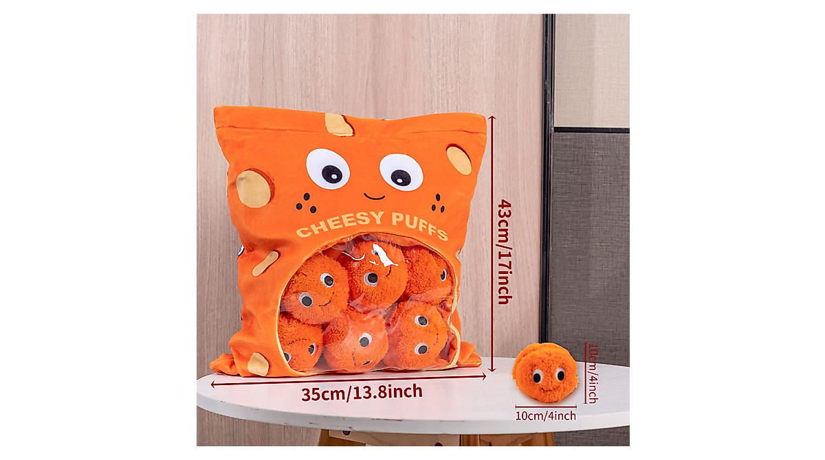 Cheesy Puffs Plush Toy Balls - Fun Removable Stuffed Animals for Kids ...