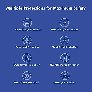 Keeppower Protected 16650 Li-ion Battery P1621U USB Rechargeable 3.6V 2100mAh 7.56Wh Flashlight Battery Included with a 2-in-1 Charging Cable (2 Pack)