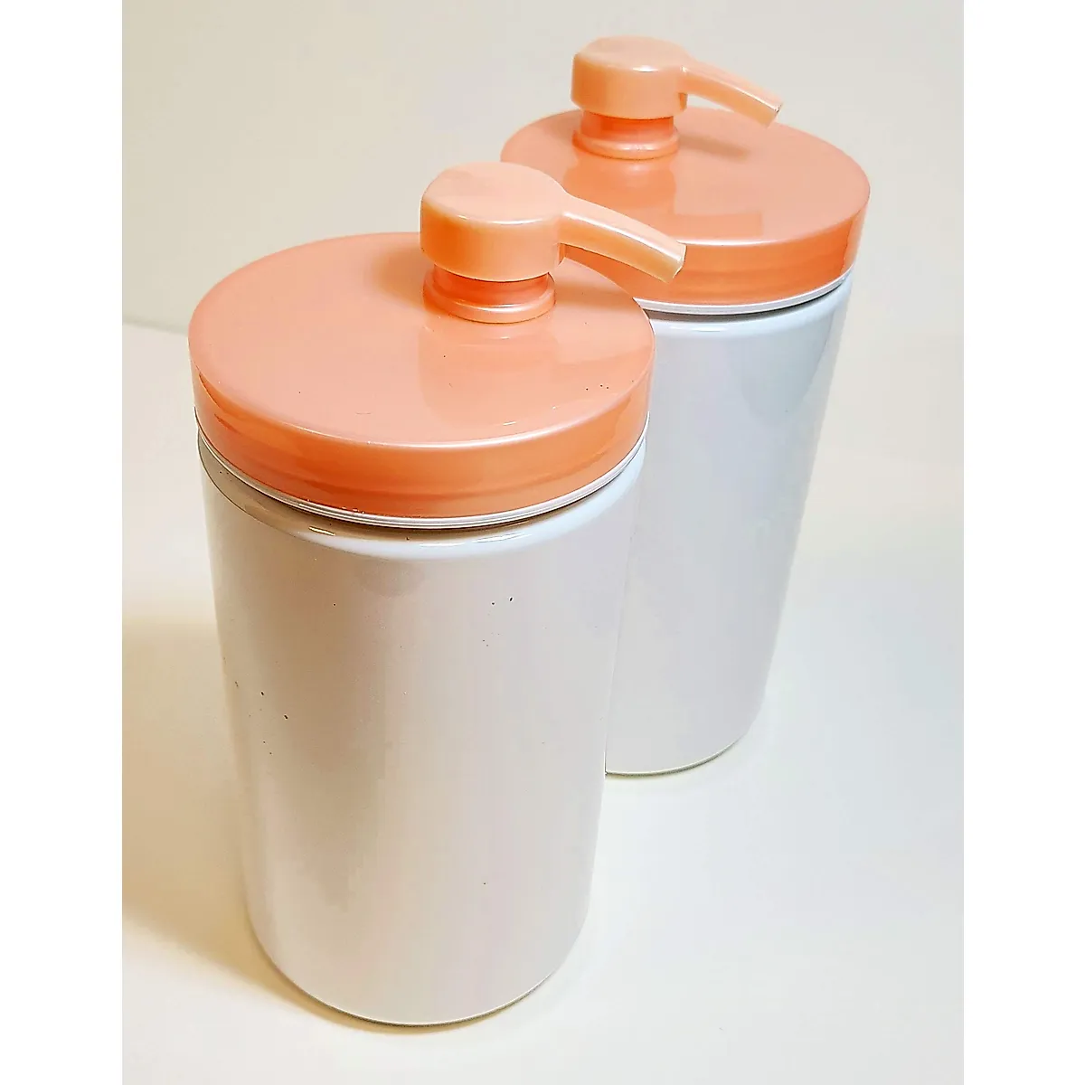 Lexon 2 pack of 32 Ounce Jar with Pump Plastic Container Refillable Liquid Massage Cream Moisturizer or Soap Dispenser