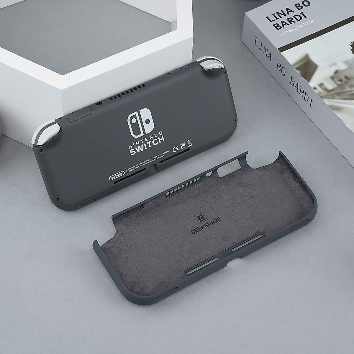 GeekShare Soft Silicone Case Compatible with Nintendo Switch Lite, Anti-Collision Non-Slip Shockproof Silicone Protective Cover Shell for Switch Lite (Gray)…