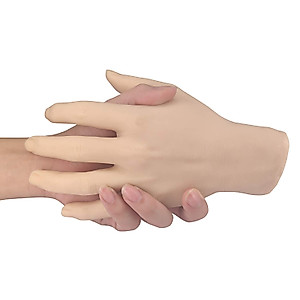 Silicone Henna Tattoo Practice Hand Life Sized Fake Skin Hand Model to Tattoo Training Education for Experienced Tattoo Artists and Beginners (Left Hand)