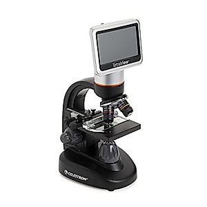 Celestron – TetraView LCD Digital Microscope – Biological Microscope with a Built-In 5MP Digital Camera – Adjustable Mechanical Stage –Carrying Case and 2GB Micro SD Card