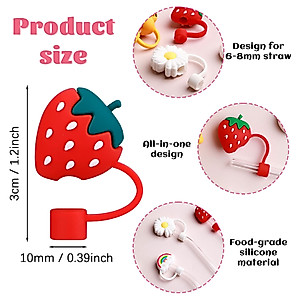 13Pcs Straw Cover, Cute Silicone Straw Covers Cap Straw Toppers for Tumblers, Dust-Proof Drinking Straw Reusable Straw Tips Lids for 6-8 mm, Straw Protectors for Home Kitchen Decor Accessories
