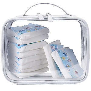 ANRUI Clear Makeup Bag, TSA Approved Clear Toiletry bag Waterproof Cosmetic Bag Case Travel Liquids Organizer Carry On Luggage for Women Men Grey 3 Pack (Same Size)