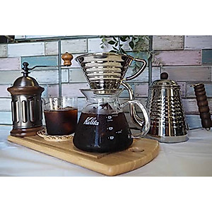 Kalita (Carita) Coffee Server I Pour Over Carafe I 500ml (17oz) I Pot Fits Kalita Drippers I Heat Resistant Glass I Made in Japan I, Single Cup, Clear