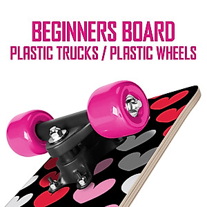 Rude Boyz 17" Micro Complete Skateboard | Maple Wood | ABEC 7 Bearings | Double Kick Concave Deck | Kids Skateboard, Ideal Toddler Cruiser Skateboard Ages 2-5